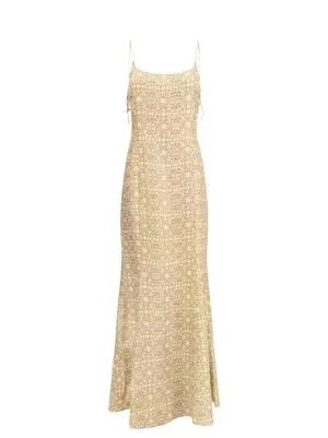 KRISTINA TI Sleeveless Floral Print Maxi Dress - Neutrals