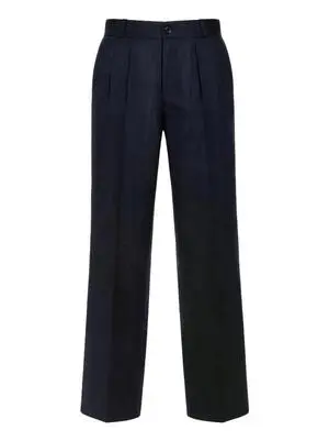 MAISON MARGIELA Pinstriped Pleated Trousers - Blue