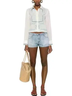 Ermanno Scervino Embroidered Cropped Shirt - Neutrals