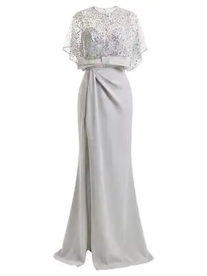 GEMY MAALOUF Beaded Split Maxi Dress - Grey
