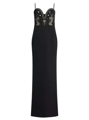 Rebecca Vallance Alisa Strapless Sweetheart Neck Maxi Dress With Lace Trim - Black