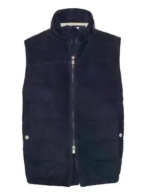 Brunello Cucinelli High-neck Padded Gilet - Blue