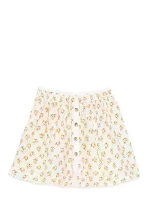 Maje Maje Printed A-Line Skirt With Lace Trim Neutrals