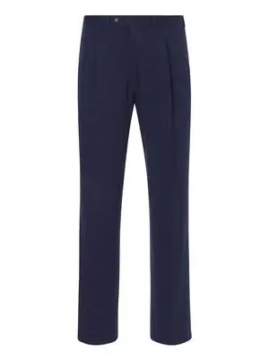 SAMAN AMEL Silk Wide-leg Trousers - Blue