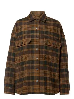 Loro Piana Darby Checked Overshirt - Orange