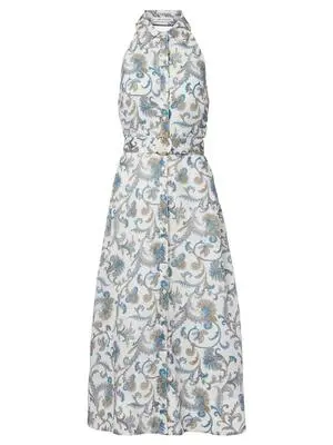 Veronica Beard Mackey Paisley Ramie Midi Dress - Multicoloured