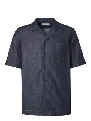 Dries Van Noten Cotton Denim Bowling Shirt - Blue