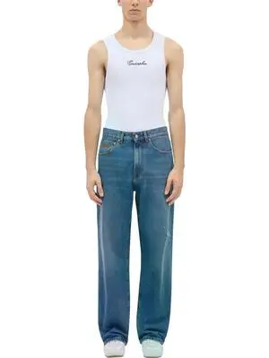 MSGM Distressed Denim Jeans - Blue