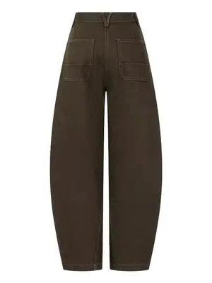 STUDIO TOMBOY Curved-leg Jeans With Back Patch Pockets - Brown