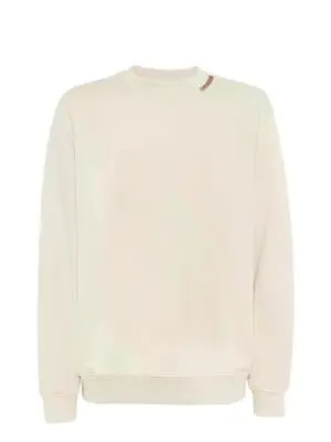 LANEUS Crew-neck Stitched Sweatshirt - Neutrals