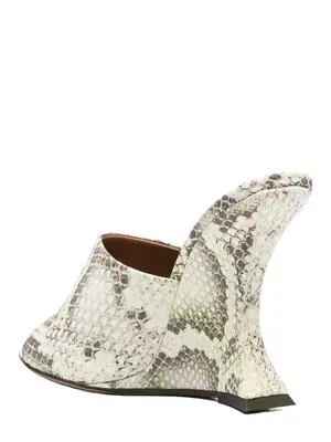 Paris Texas Nina Snake-effect Sandals - Neutrals