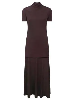 JIL SANDER Jil Sander Roll-Neck Maxi Dress Brown