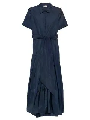 P.a.r.o.s.h Self-tie Maxi Dress With Button Fastening - Blue
