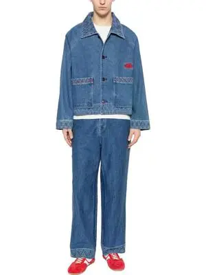 BODE Embroidered Trousers - Blue