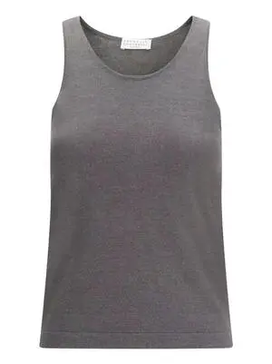 Brunello Cucinelli Sleeveless Scoop Neck Tank Top - Grey
