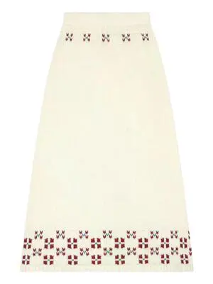 Calle Del Mar Fair Isle Cashmere Midi Skirt - Neutrals