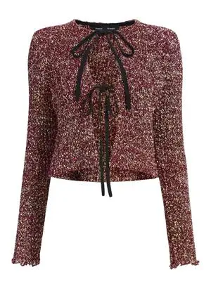 Proenza Schouler Colette Ruffled Tie Cardigan - Red