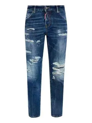 Dsquared2 Skinny Teddy Jeans With Ripped Details - Blue