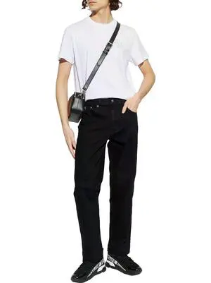 Versace Logo Patch Denim Jeans - Black