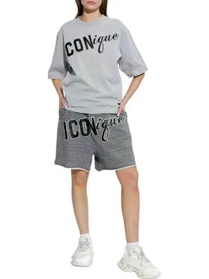 Dsquared2 Appliqué Frayed Shorts - Grey