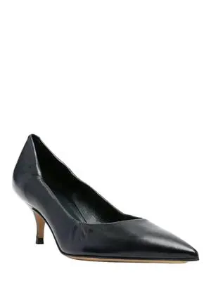 GUGLIELMO ROTTA Azelie Pointed Leather Pumps - Blue