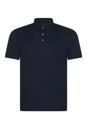 ZANONE Button-up Polo Shirt Blue