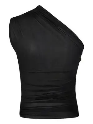 Elisabetta Franchi One-shoulder Zip Top - Black
