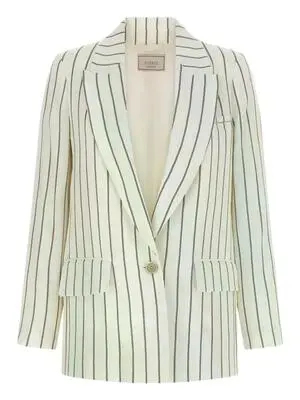Peserico Pinstriped Single-breasted Blazer - Neutrals