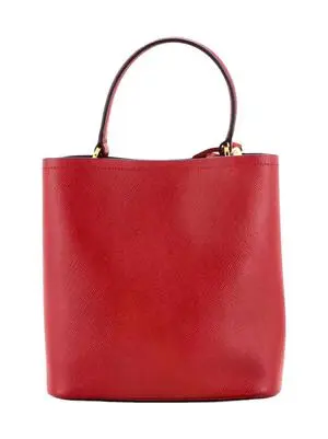 Prada Panier Saffiano Leather Medium Bucket Bag Red