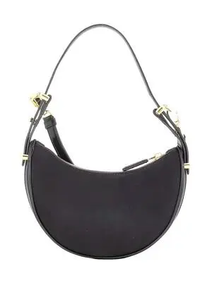 Prada Arqué Half Moon Tessuto Small Hobo Bag - Black