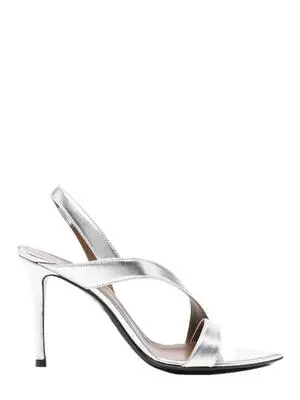 GIUSEPPE ZANOTTI Crossover-strap Heeled Sandals - Silver