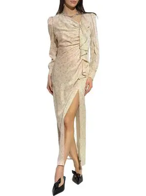 ALESSANDRA RICH Alessandra Rich Floral Print Ruffled Maxi Dress