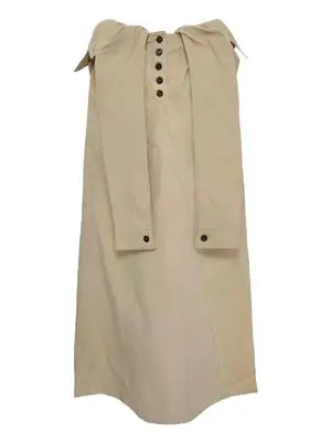 OPEN YY Wrapped Maxi Skirt - Neutrals