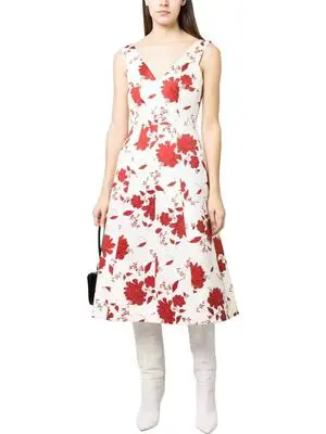 EMILIA WICKSTEAD Petrova Floral-print Midi Dress - Neutrals