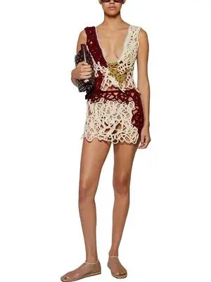 MAYSHA Crocheted Izu Skirt - Red