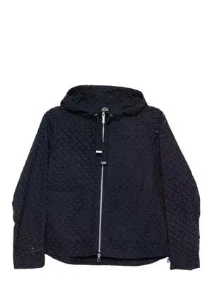 COLMAR Hooded Zip-up Jacket With Perforated Design - Blue