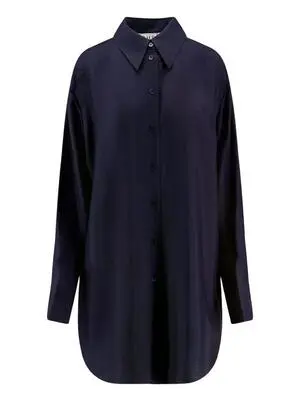 RÓHE Long Silk Shirt - Blue