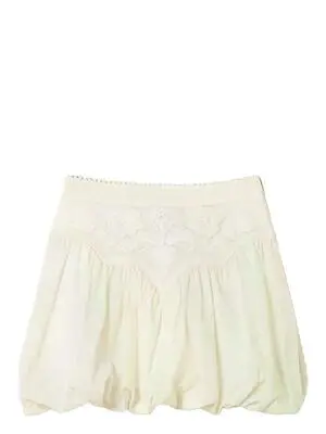 TWINSET Embroidered Balloon Mini Skirt - Neutrals