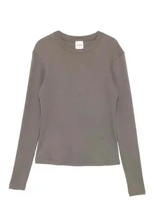 Nanushka Long-sleeve Rib Knit Top - Grey