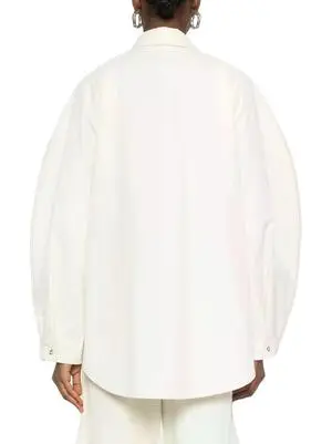 Nanushka Balloon Binding Detail Cotton Shirt - Neutrals