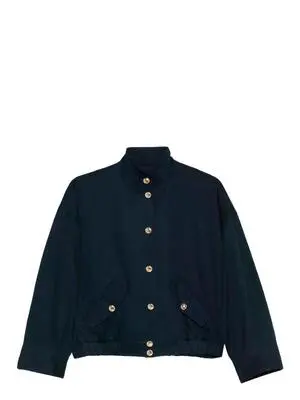 Maje Cotton Bomber Jacket - Blue