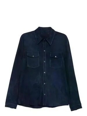 SALVATORE SANTORO Suede Shirt Jacket - Blue