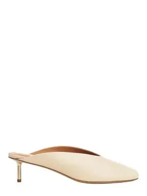 FORTE_FORTE Square-toe Stiletto Mules - Neutrals