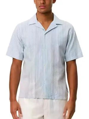 LES DEUX Lukas Striped Short-sleeve Shirt - Blue