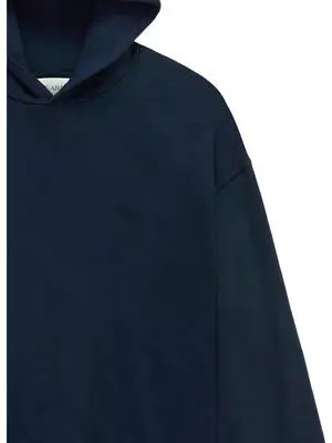 WE-AR4 Cotton Hoodie With Ribbed Detailing - Blue