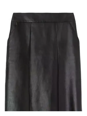 Ermanno Scervino Leather Midi Skirt - Black