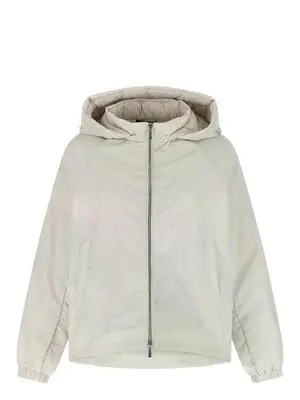 MOORER Soave Zip-up Jacket With Removable Hood - Neutrals