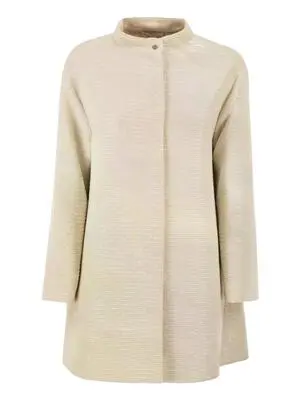 Herno Single-breasted Sequined Coat - Neutrals