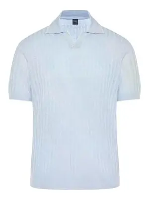 Fedeli Short-sleeve Knitted Sweater - Blue