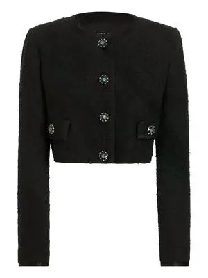 Dolce & Gabbana Rachel Tweed Cropped Jacket - Black